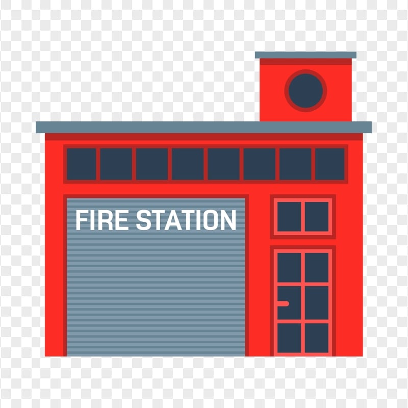 HD Flat Fire Station Illustration Icon Transparent PNG | Citypng