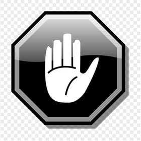 HD Black Stop Handprint Sign PNG | Citypng
