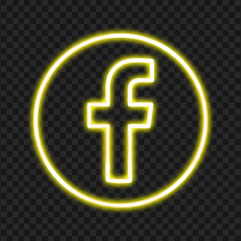 Yellow Neon Facebook Logo Icon Transparent PNG | Citypng