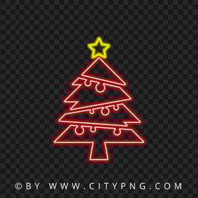 HD Creative Red Neon Christmas Tree PNG | Citypng