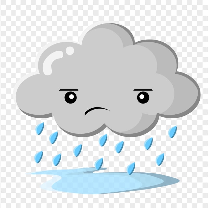 HD Cartoon Sad Rain Rainy Cloud PNG | Citypng