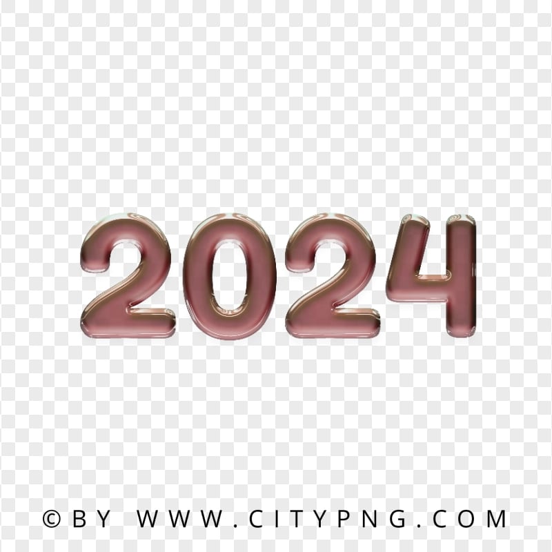 Red To Brown Glossy 2024 Text Image PNG | Citypng