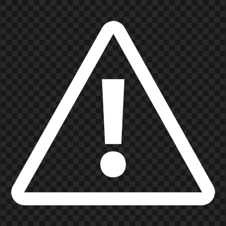 White Caution Mark Warning Sign Icon HD PNG | Citypng