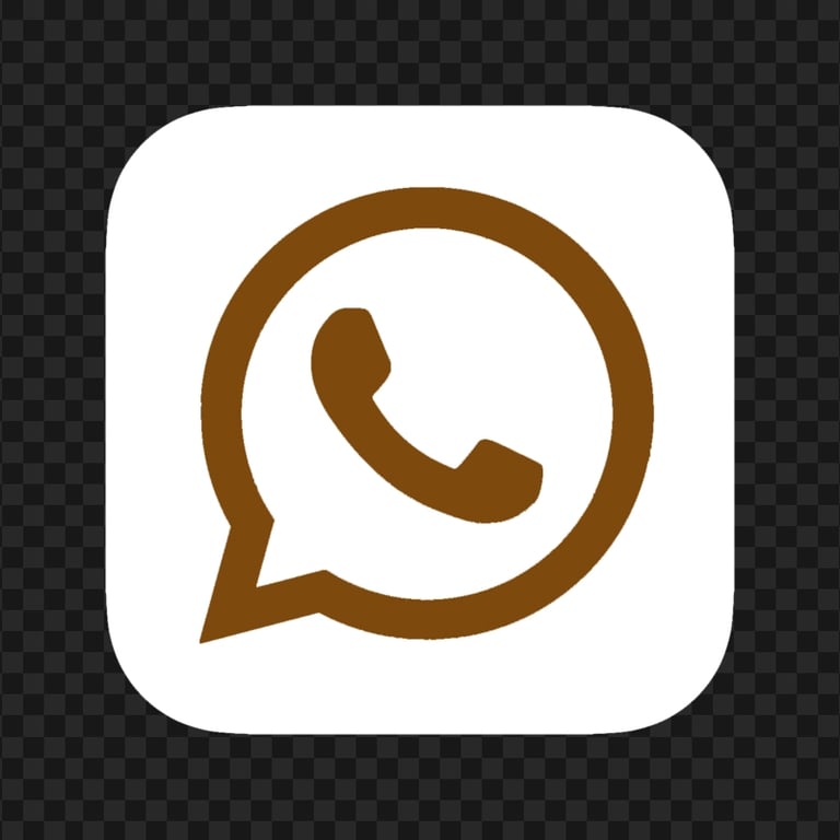 HD White & Brown Whatsapp Wa Square Logo Icon PNG | Citypng