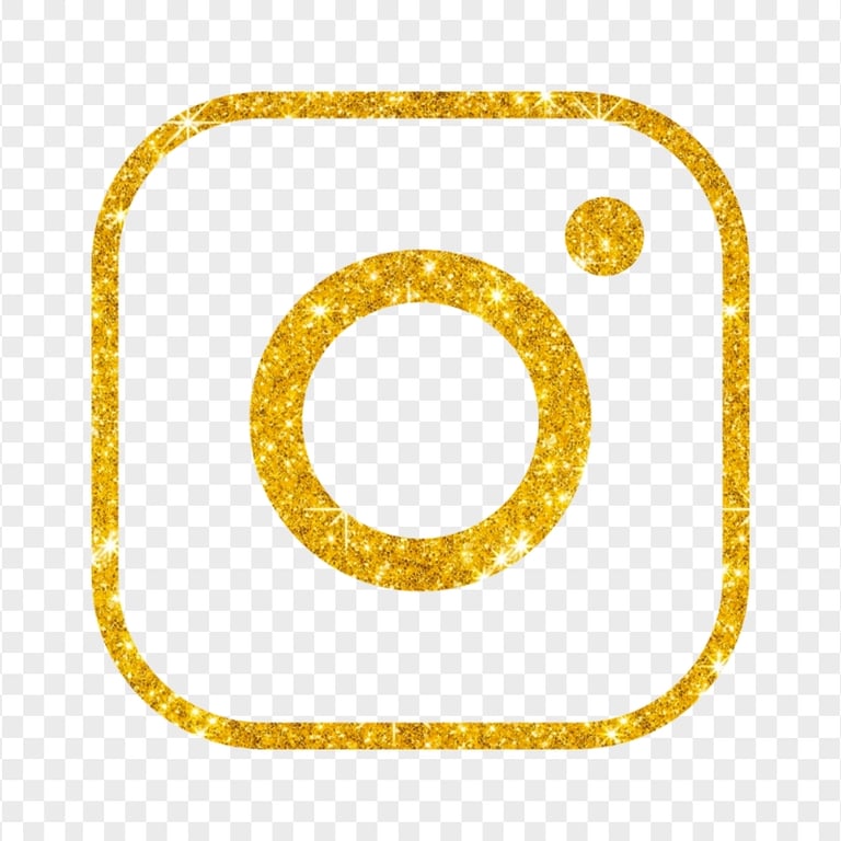 HD Aesthetic Gold Yellow Glitter Instagram IG Logo Icon PNG | Citypng