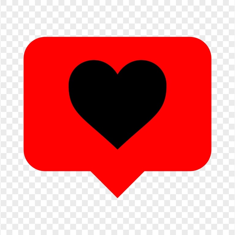 HD Red & Black Heart Icon Instagram Like Notification PNG | Citypng