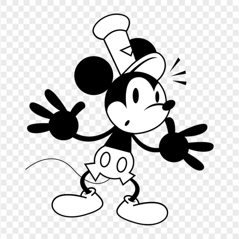 Black And White Classic Mickey Mouse Coloring PNG | Citypng