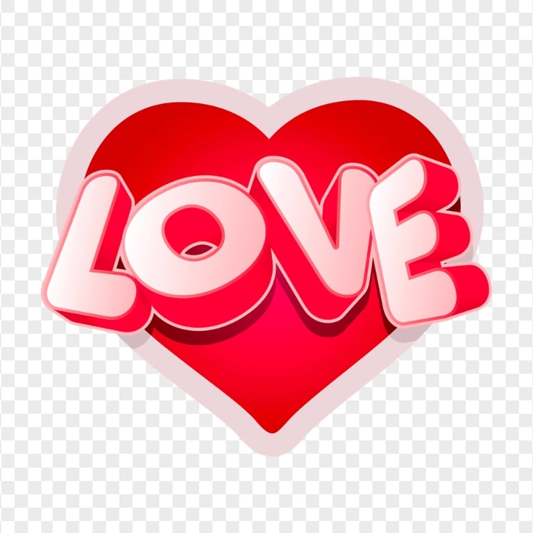 HD Love Word With Vector Heart Design PNG | Citypng