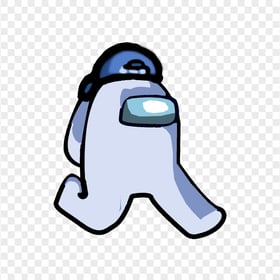 HD Among Us White Character Back View PNG | Citypng