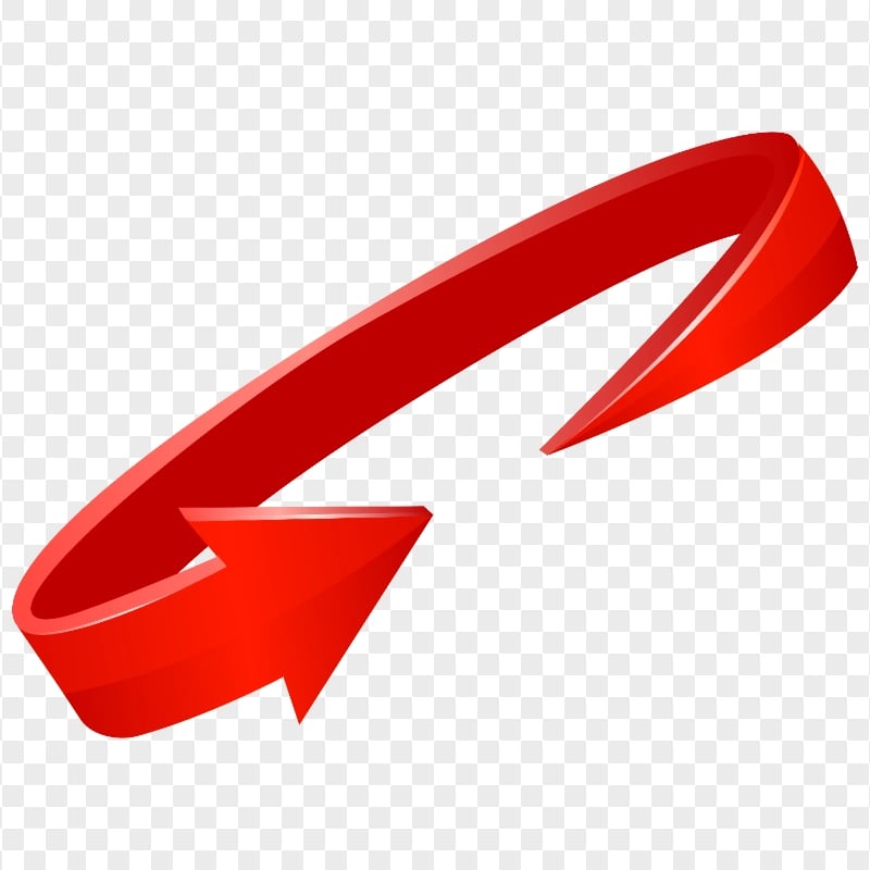 Red 3D Circular Curved Arrow High Resolution | Citypng
