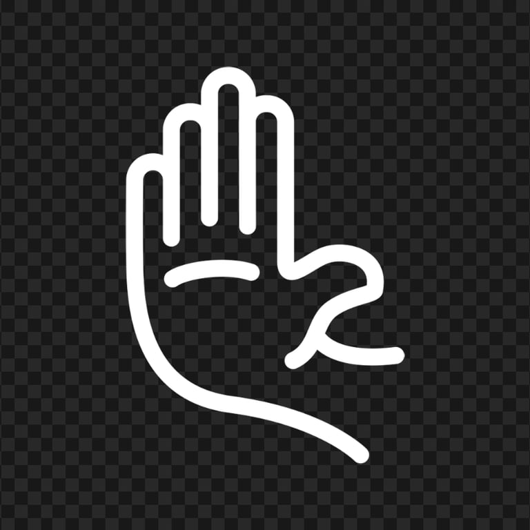 HD White Stop Hand Outline Silhouette Icon Symbol PNG | Citypng