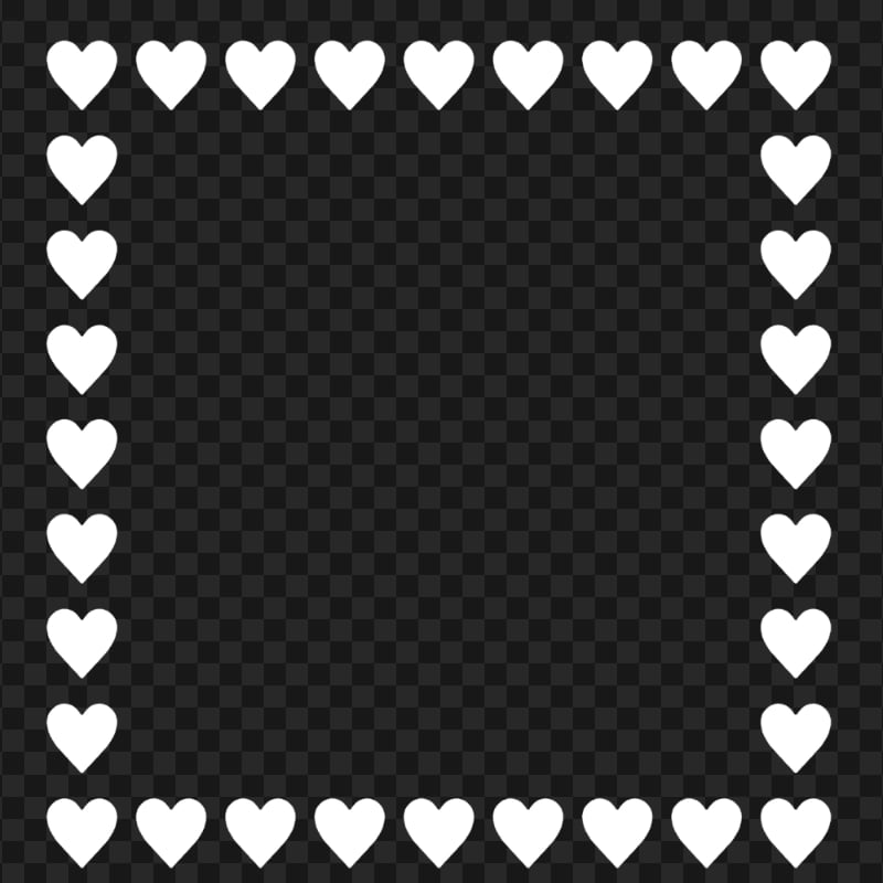 HD White Hearts Square Frame PNG | Citypng