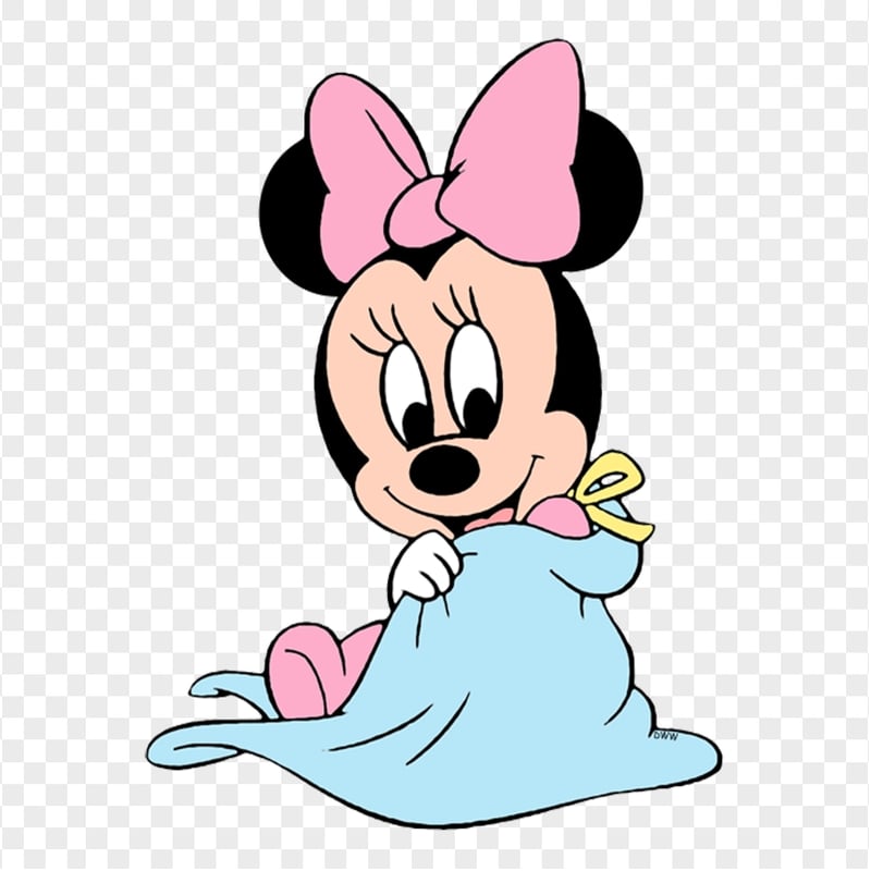 Cartoon Cute Baby Minnie Mouse Sitting Down HD PNG | Citypng