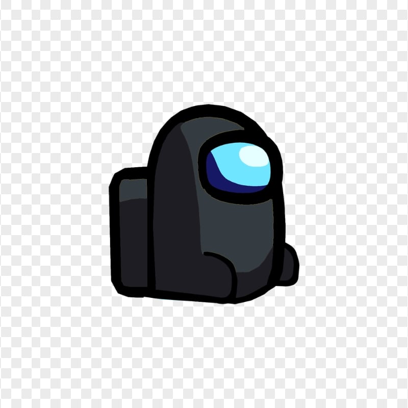 HD Black Among Us Crewmate Character Sitting PNG | Citypng