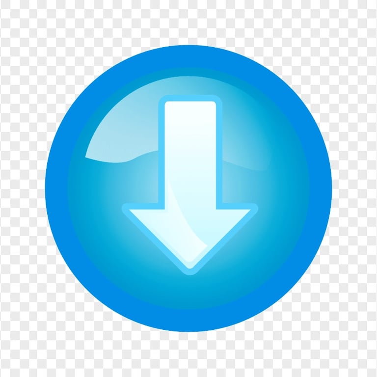 Blue Circular Download Button Icon Symbol PNG | Citypng