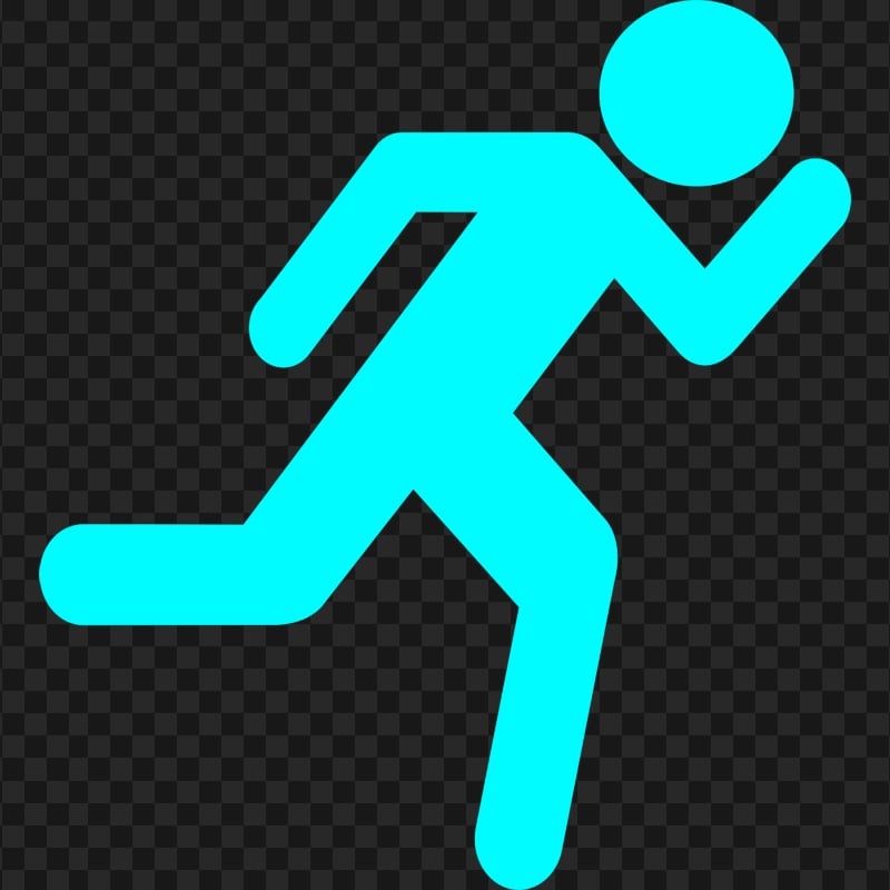 HD Blue Turquoise Stickman Silhouette Running PNG | Citypng