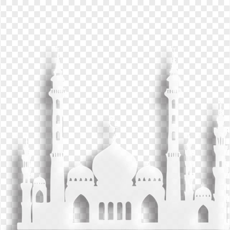 Vector White Islamic Mosque Masjid Shape Shadow | Citypng