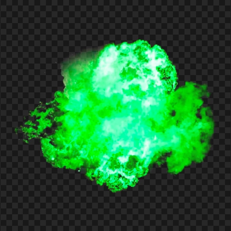 Green Fire Explosion Without Smoke PNG Image | Citypng