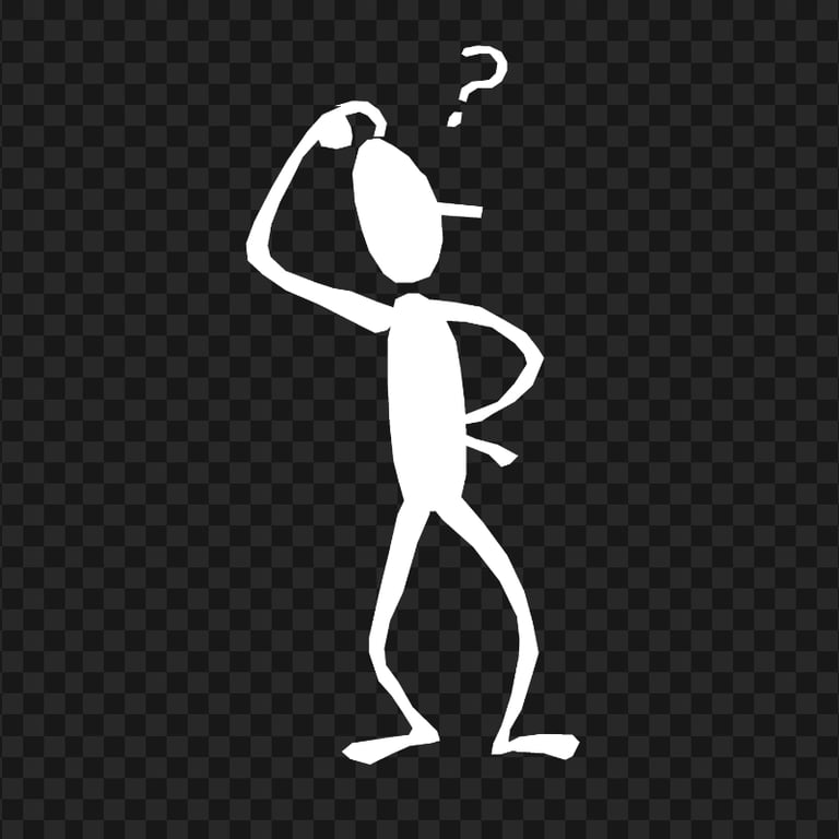 HD PNG White Stick Figure Man Clipart Question Mark | Citypng