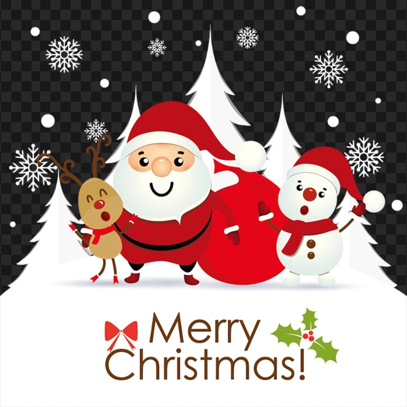 Merry Christmas Characters Illustration FREE PNG | Citypng