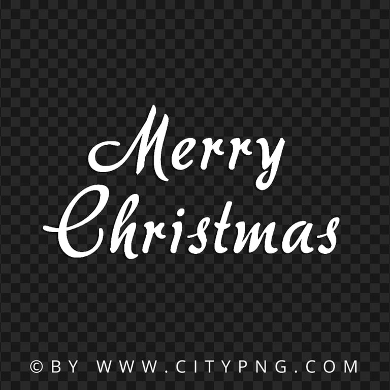 Merry Christmas White Typography Lettering Text HD PNG | Citypng