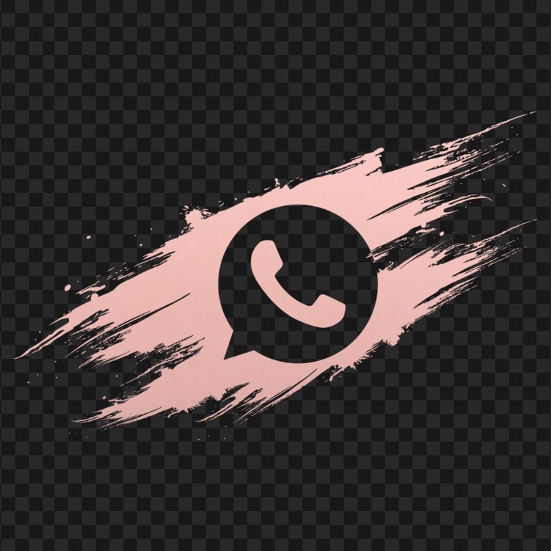 HD Rose Gold Outline Brush Stroke Whatsapp Wa Icon PNG | Citypng