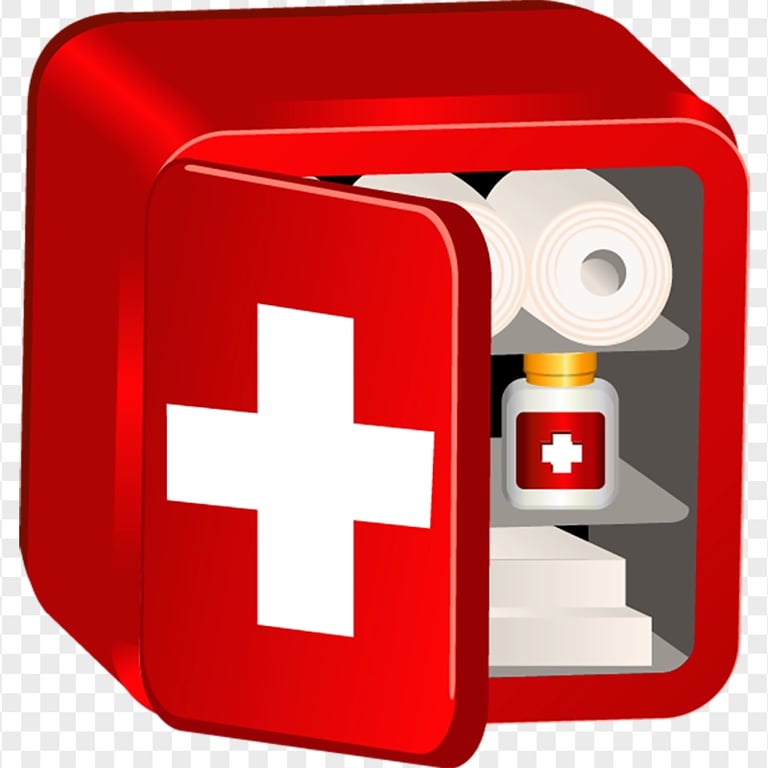 3D Red Illustration Medicine First Aid Storage Box | Citypng