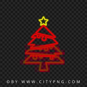 HD Creative Red Neon Christmas Tree PNG | Citypng