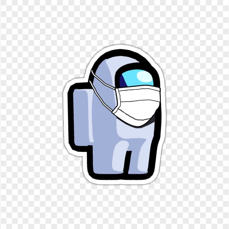 HD White Among Us Character Covid Surgical Mask Stickers PNG | Citypng