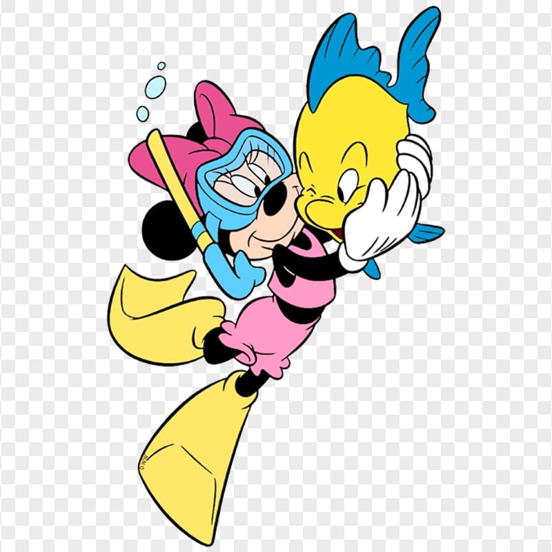 Minnie Mouse Underwater Swimming With Fish | Citypng