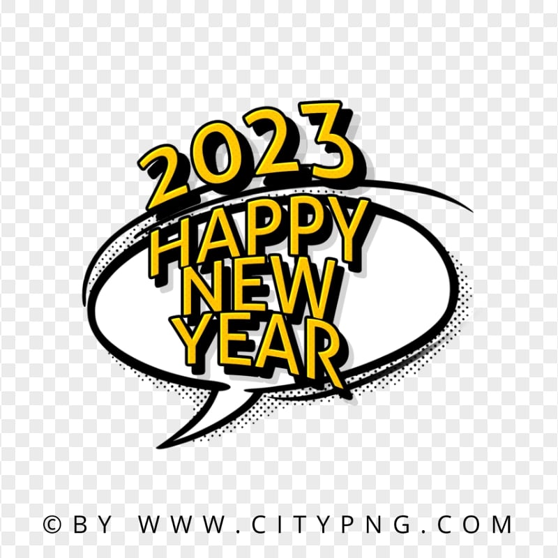 2023 Happy New Year Comic Pop Art PNG Image | Citypng
