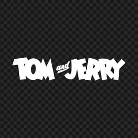 HD Outline Black White Tom & Jerry Logo Text With Characters PNG | Citypng