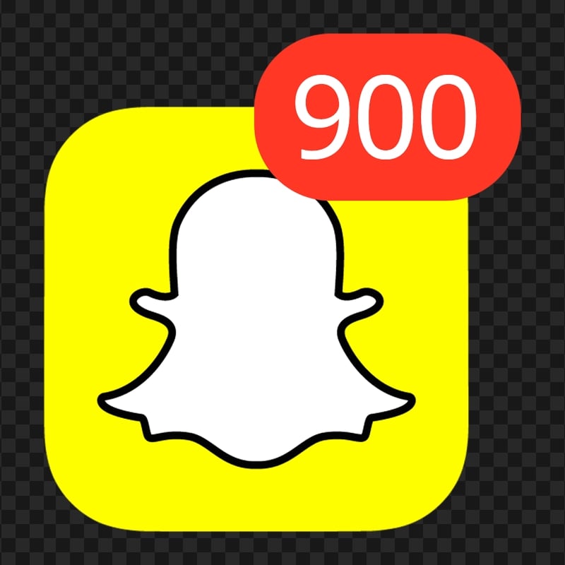 Snapchat Square App Icon With 900 Notifications PNG | Citypng