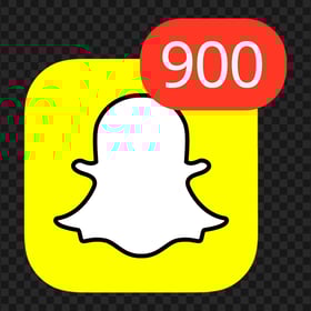 Snapchat Square App Icon With 200 Notifications PNG | Citypng