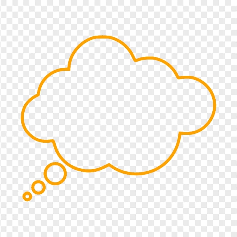 HD Orange Outline Thinking Speech Cloud PNG | Citypng
