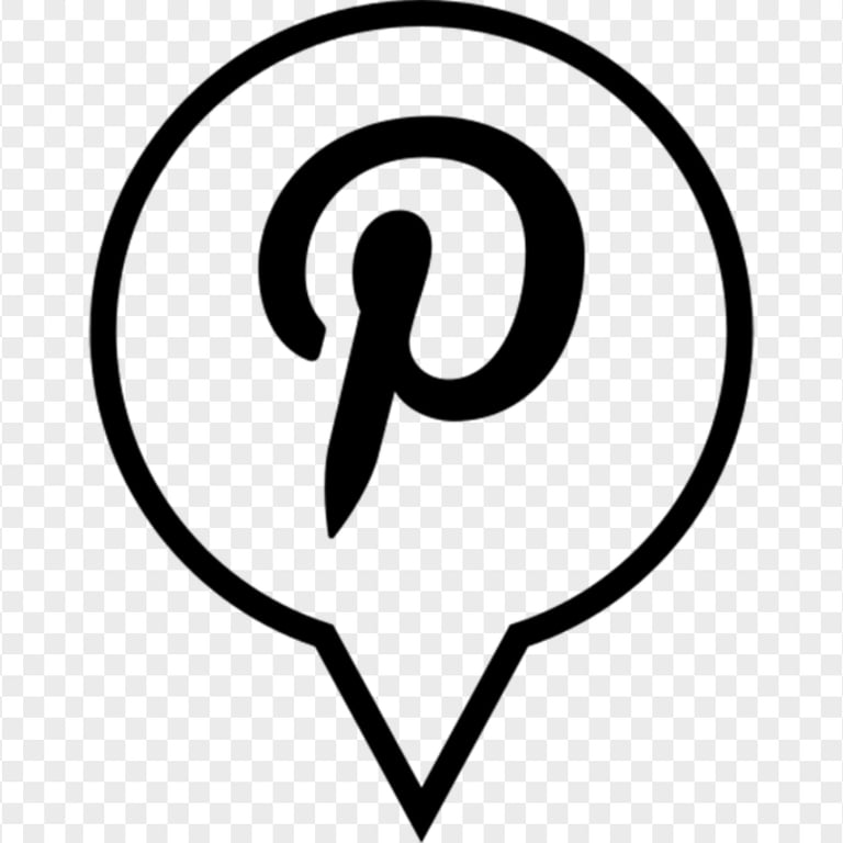 Pinterest Icon Png Black