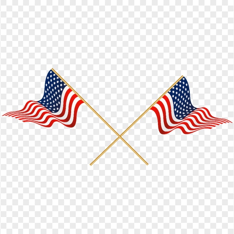 Two Waving Flags Of United States USA On Poles | Citypng