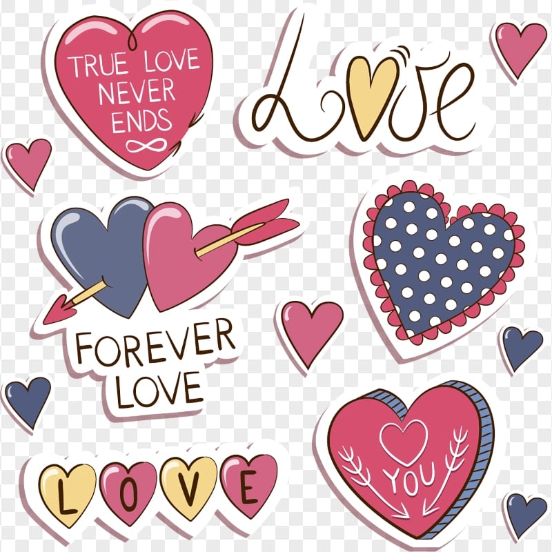 Download Valentine Love Group Of Stickers PNG | Citypng