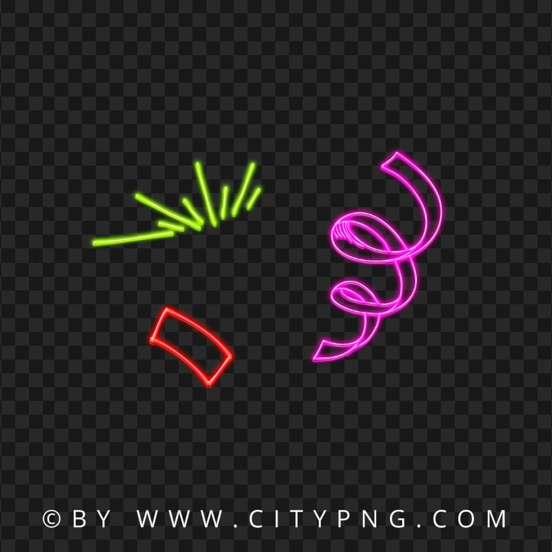HD Colorful Neon Glowing Confetti Transparent PNG | Citypng