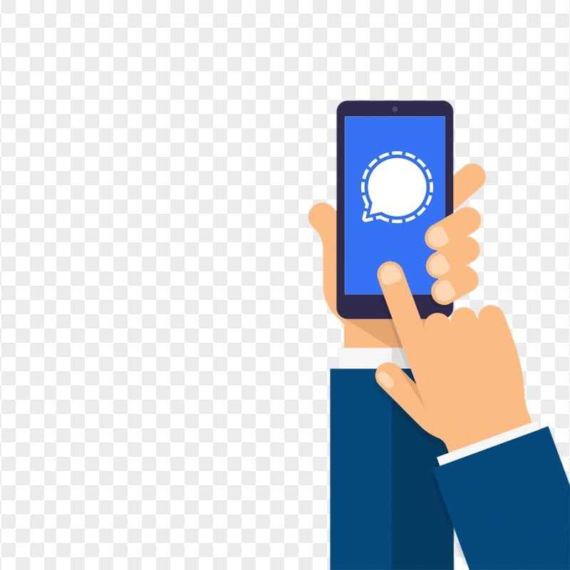 HD Flat Phone With Signal Messenger Icon In Screen PNG | Citypng