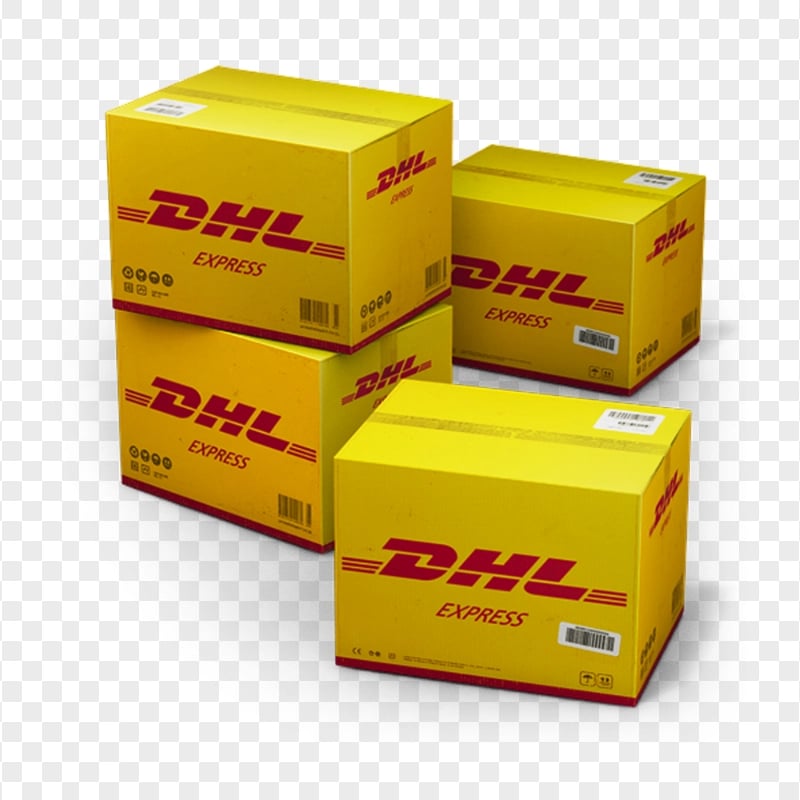 DHL Express Shipping 3D Boxes HD PNG | Citypng