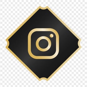 Golden Instagram Logo In Black Brush Stroke Icon | Citypng