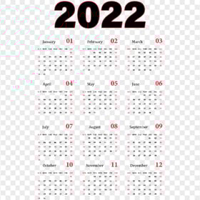 HD 2022 Calendar Transparent Background | Citypng