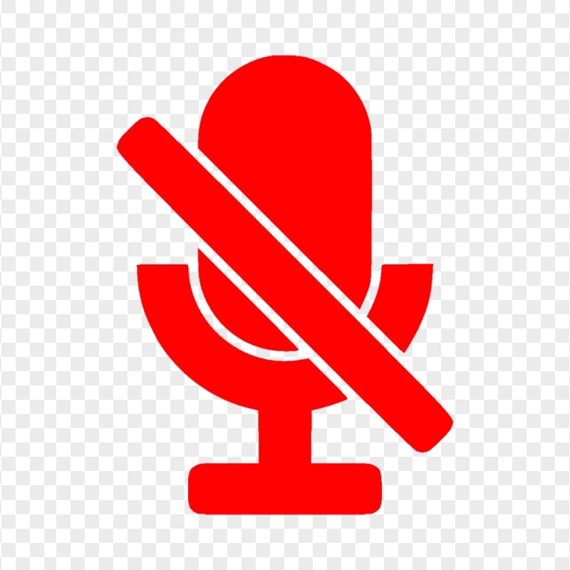 Transparent HD Voice OFF No Microphone Red Icon | Citypng