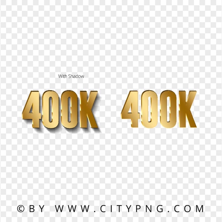 400K Number Text Gold Effect HD Transparent PNG | Citypng