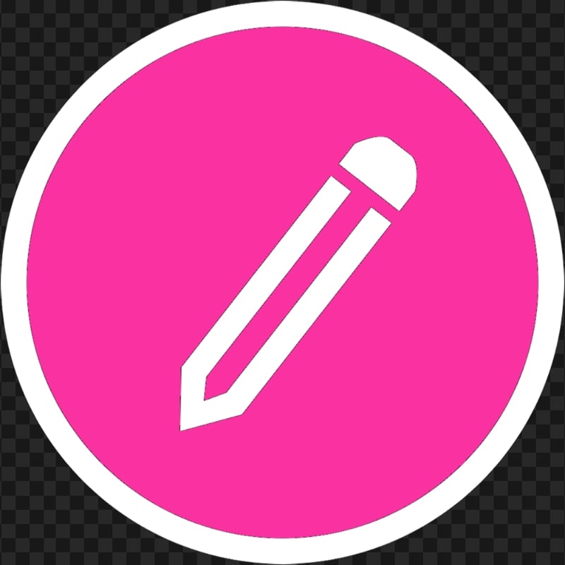 HD Pink & White Round Pencil Icon PNG | Citypng