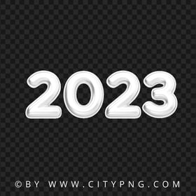 White 2023 Text Logo Numbers Transparent Background | Citypng