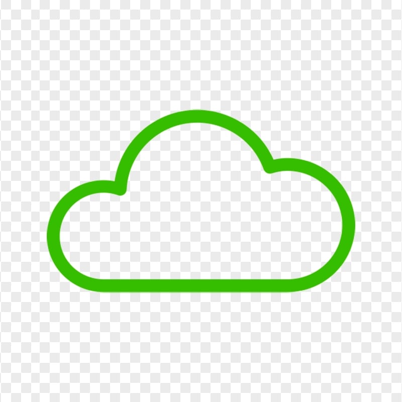 Download Green Outline Cloud Icon PNG | Citypng