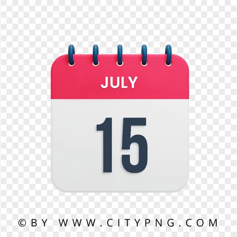 15th July Date Icon Calendar HD Transparent Background | Citypng