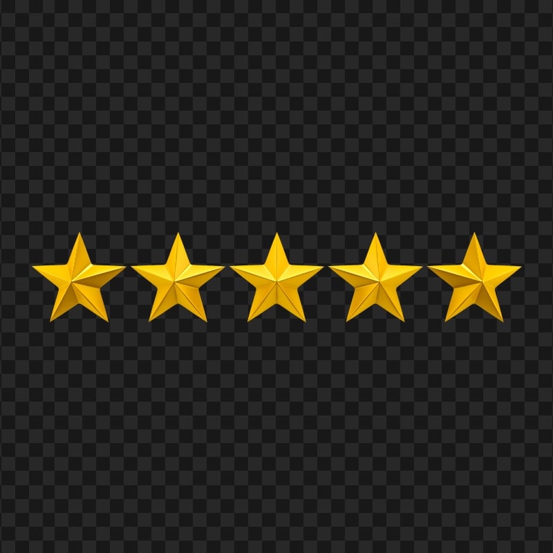Review Yellow Gold 5 Stars Image PNG | Citypng